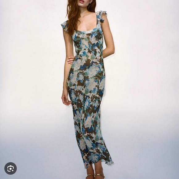 Realisation Par | Dresses | Realisation Par Floral Blue And Green Maxi ...
